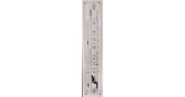Plexiglas barometer + glas, breeed