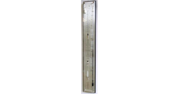 Zwart/RVS/glas contra-barometer
